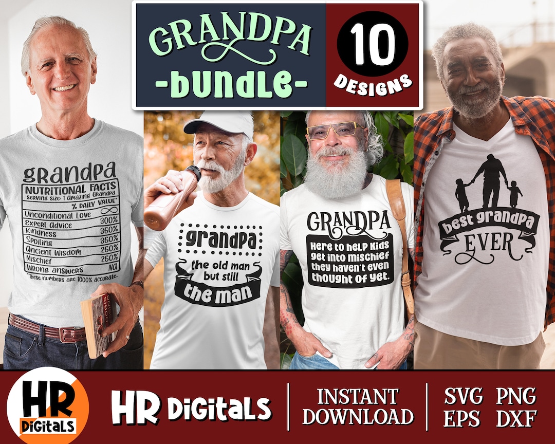 Funny Grandpa SVG Bundle, Grandpa Humor, Grandfather SVG, Fathers Day ...