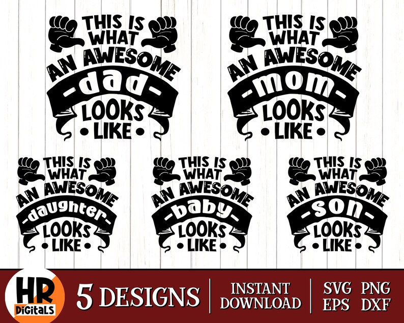 Matching Family Outfit SVG Bundle This is What an Awesome Mom | Etsy