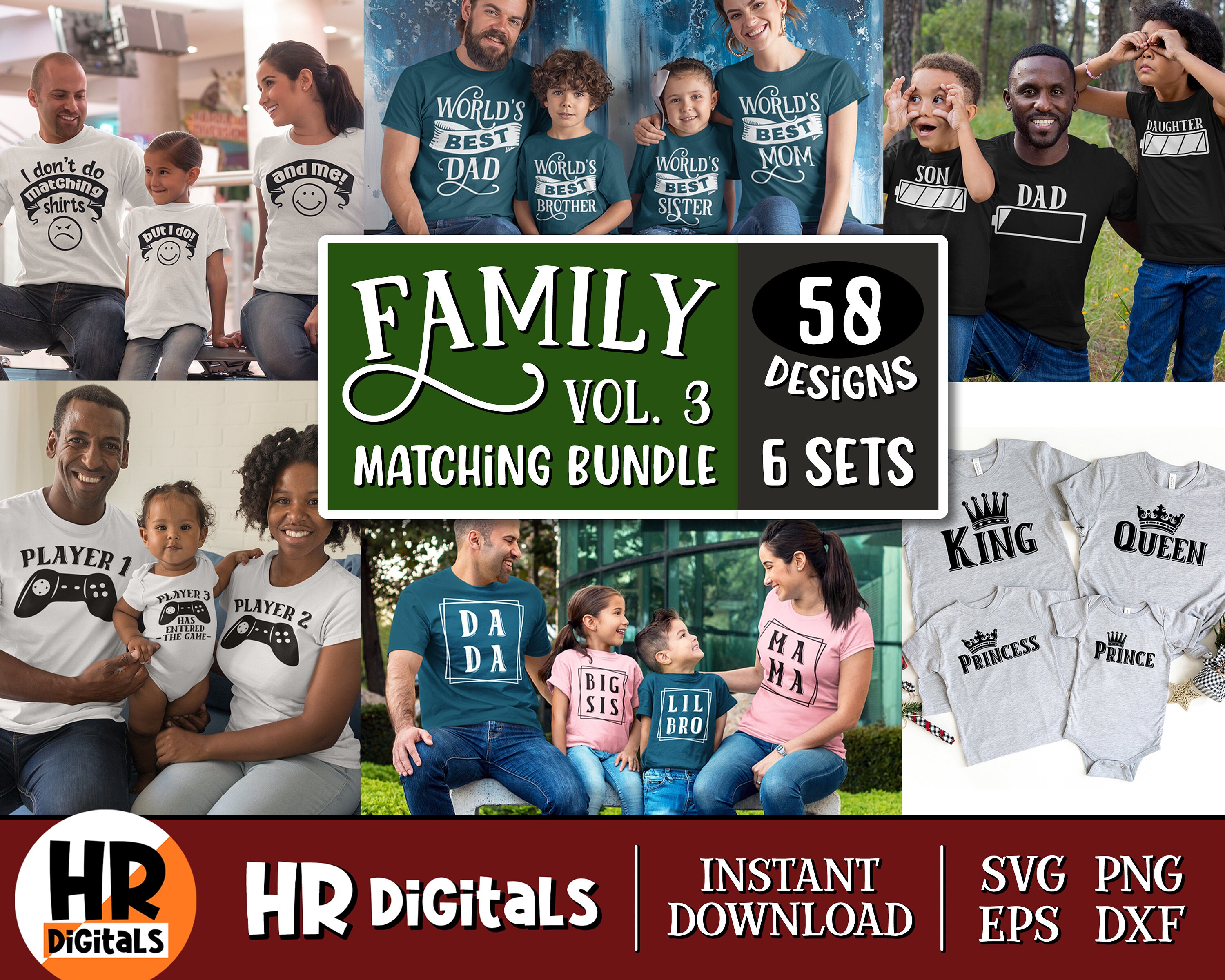 Matching Family SVG Bundle Family Outfit SVG Mommy and Me - Etsy