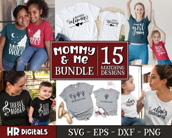 Mommy and Me SVG Design Bundle Mother's Day Gift | Etsy