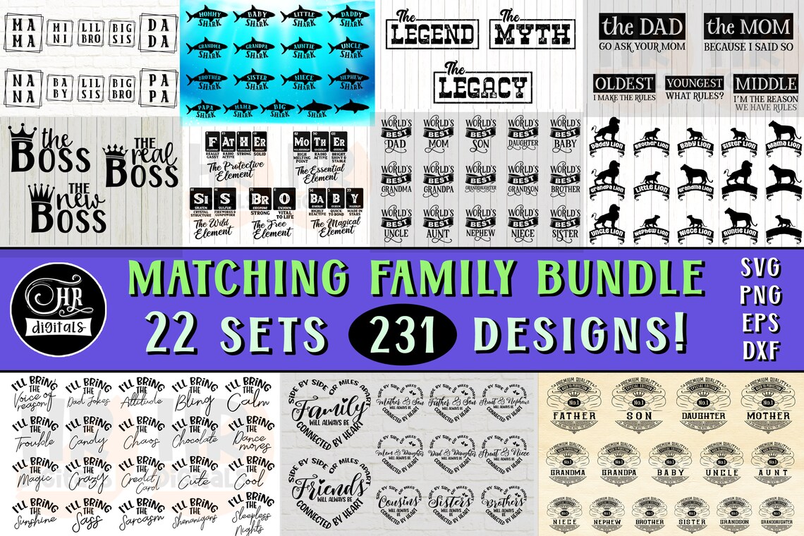 Matching Designs SVG Bundle, Matching Couples, Matching Family ...