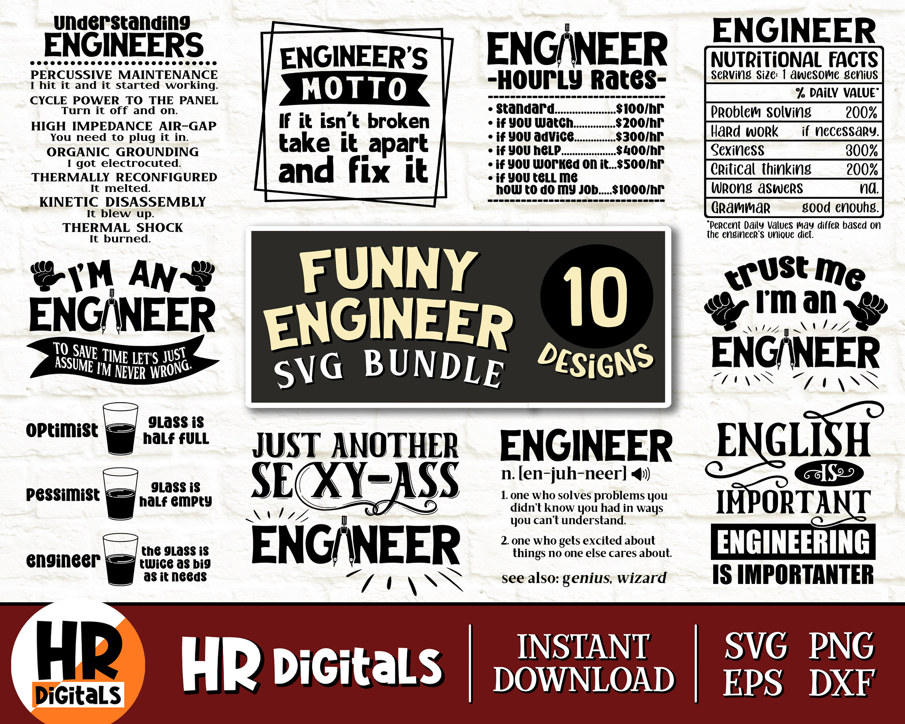 Funny Engineer SVG Bundle, Engineering Humor, Math Nerd, Physics Geek ...