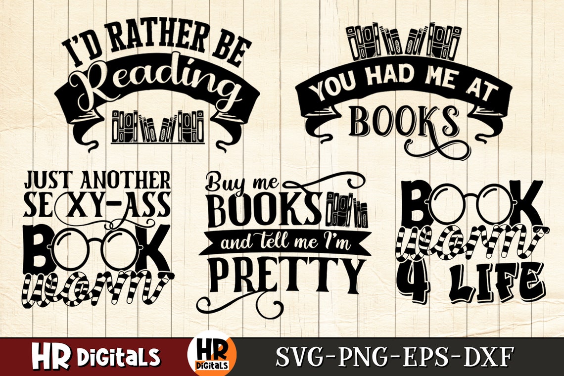 Reading SVG Bundle Funny Book Bundle Book Lover Bookworm - Etsy
