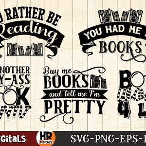 Reading SVG Bundle, Funny Book Bundle, Book Lover, Bookworm Humor ...