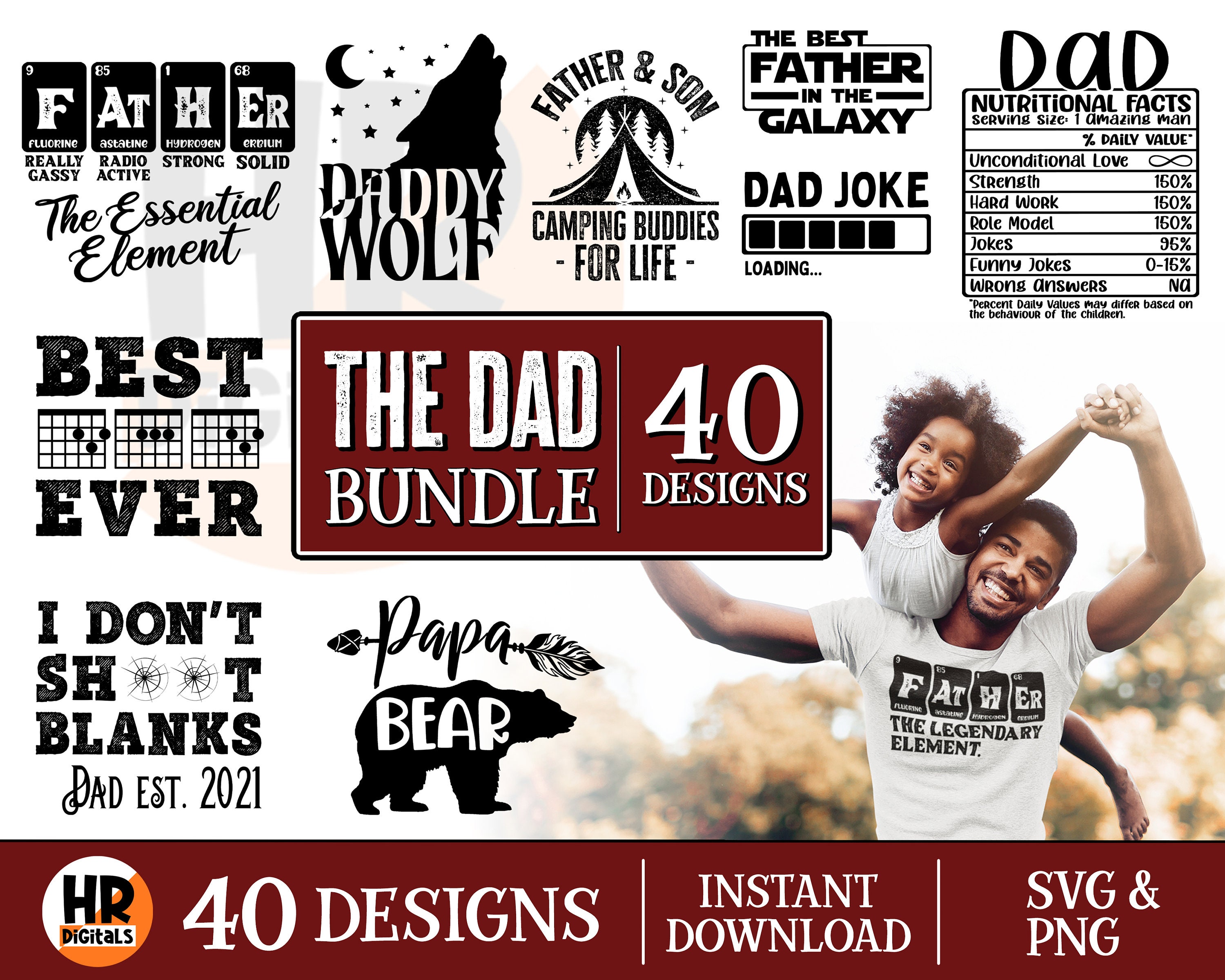 Father's Day SVG Bundle Funny Dad Shirt PNG Cricut Cut - Etsy