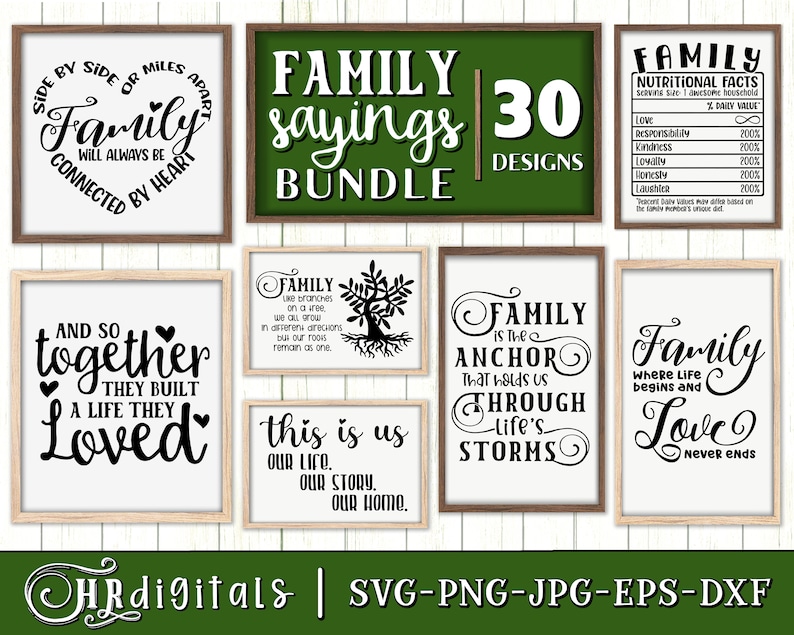 Family Sayings SVG Bundle Family Quotes Home Decor Rustic - Etsy