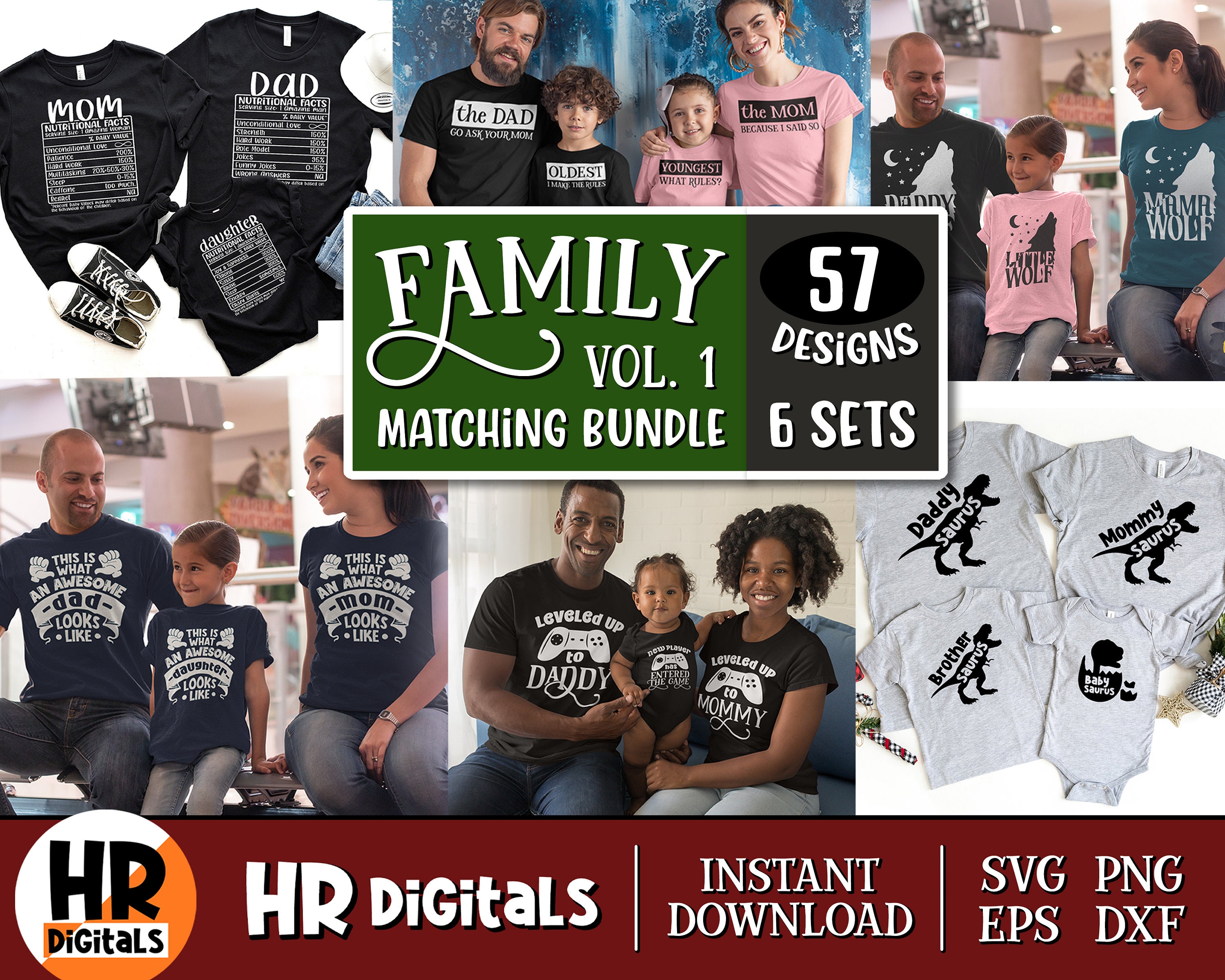 Matching Family SVG Bundle Family Outfit SVG Mommy and Me - Etsy