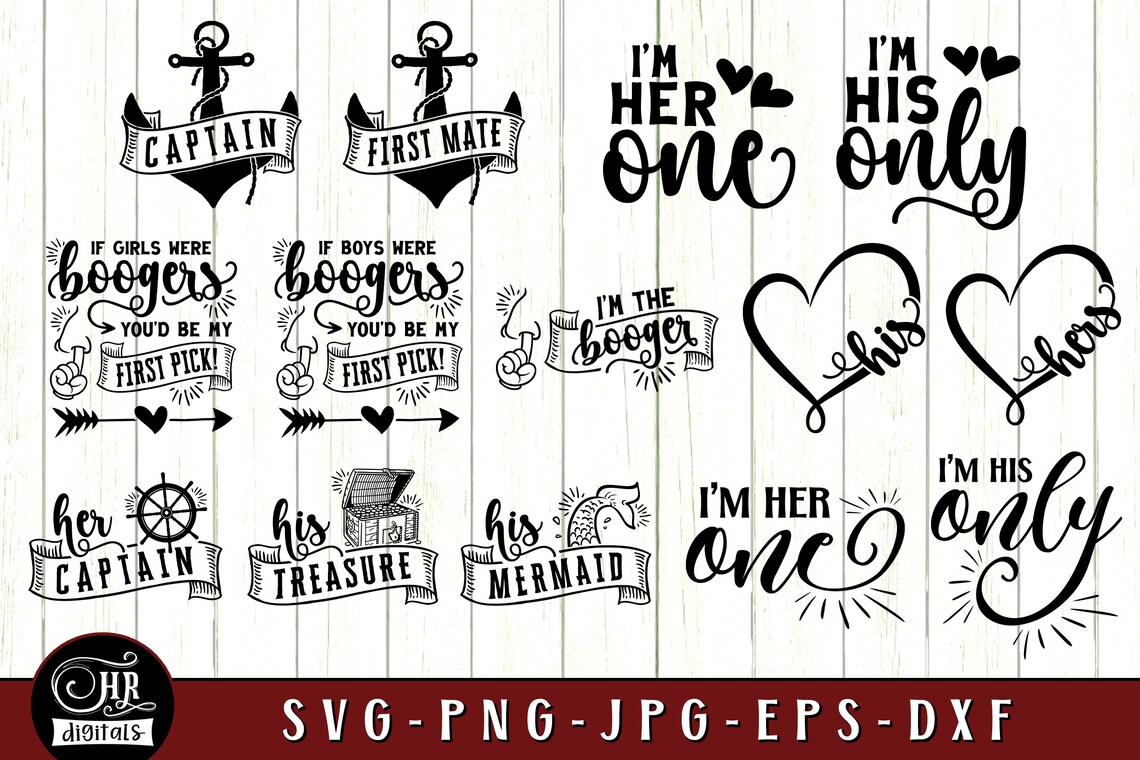 Matching Couple SVG Bundle, Funny Couples Matching SVG, Cute His and ...