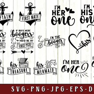 Matching Couple SVG Bundle, Funny Couples Matching SVG, Cute His and ...
