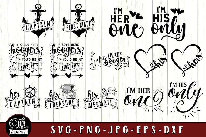 Matching Couple SVG Bundle, Funny Couples Matching SVG, Cute His and ...