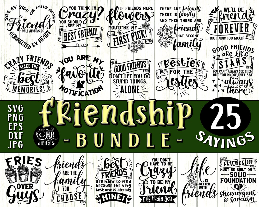 Friendship SVG Bundle, Funny Best Friend Sayings, Inspirational Friend ...