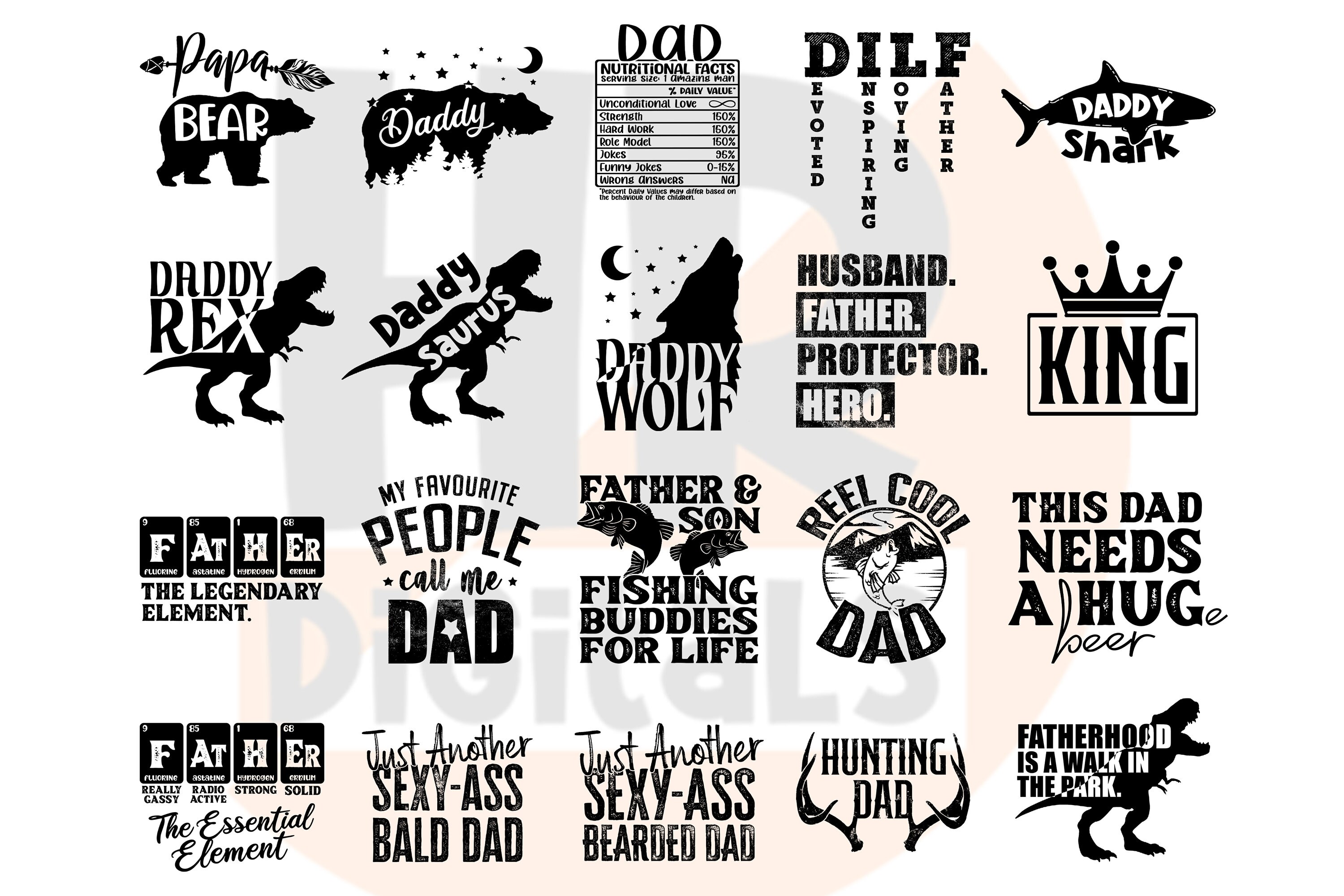 Father's Day SVG Bundle Funny Dad Shirt PNG Cricut Cut - Etsy