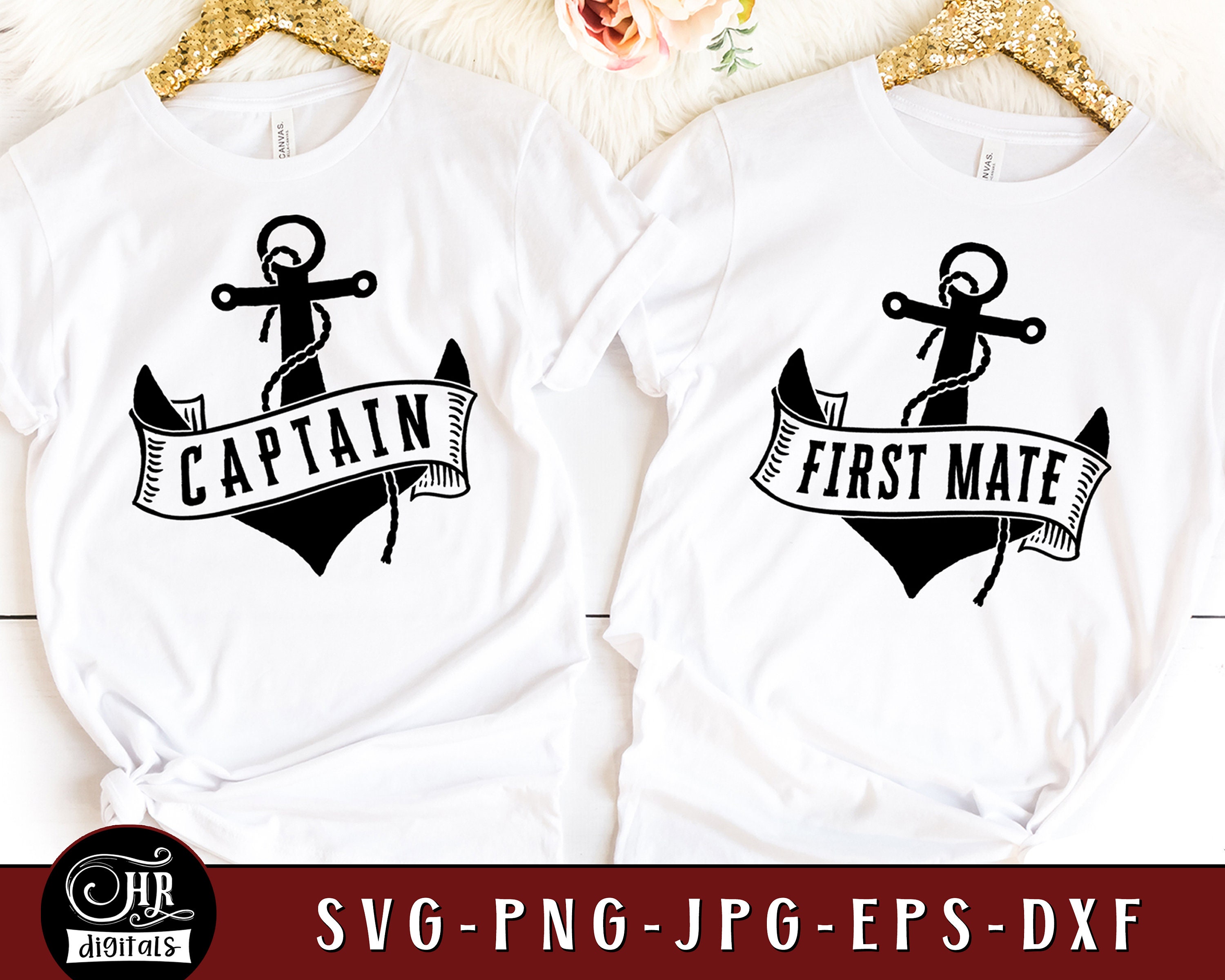 Captain and First Mate SVG, Funny Couples Cruise SVG, Cute Matching ...