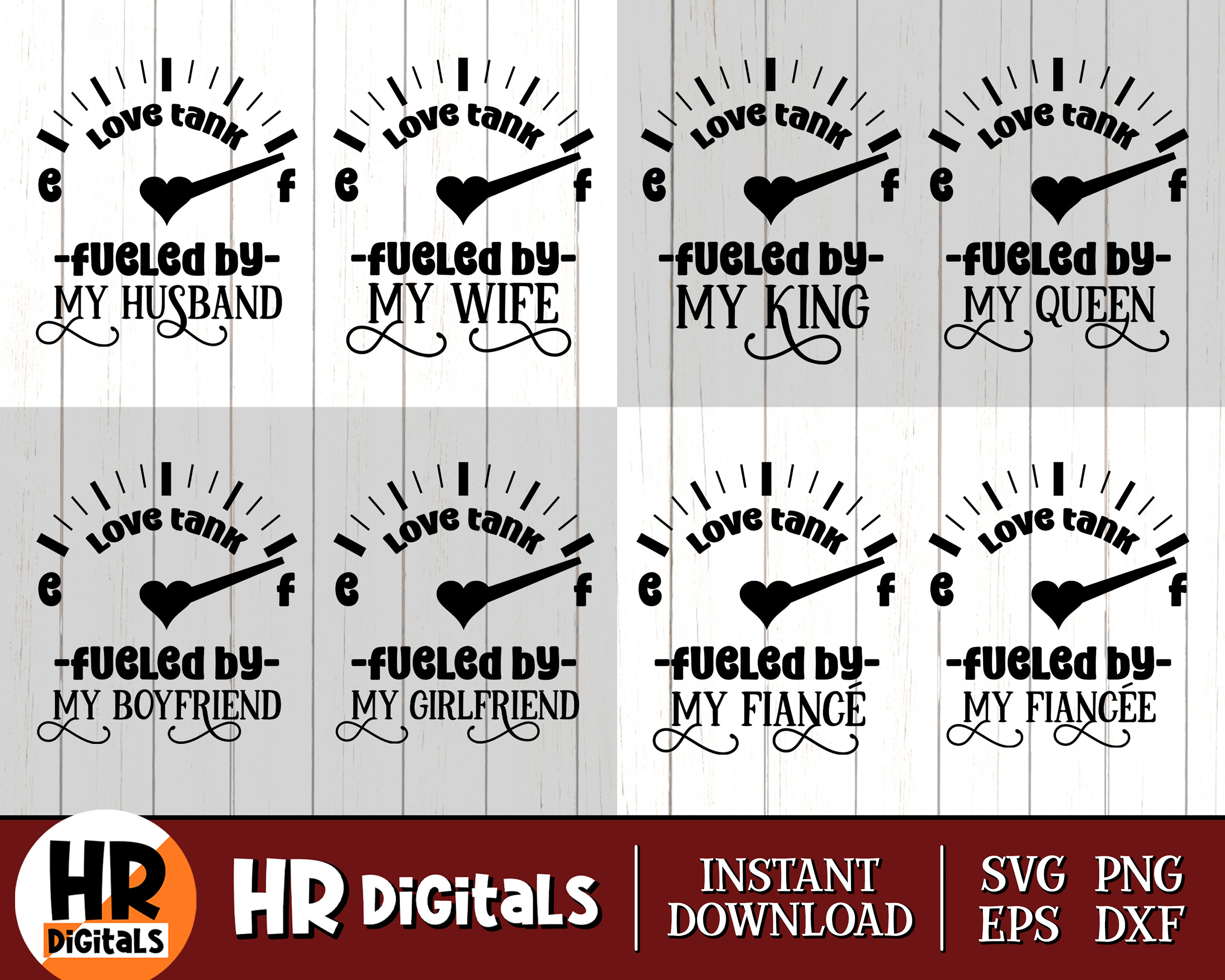 Funny Couples SVG, Love Tank Fueled by Husband Wife Boyfriend ...