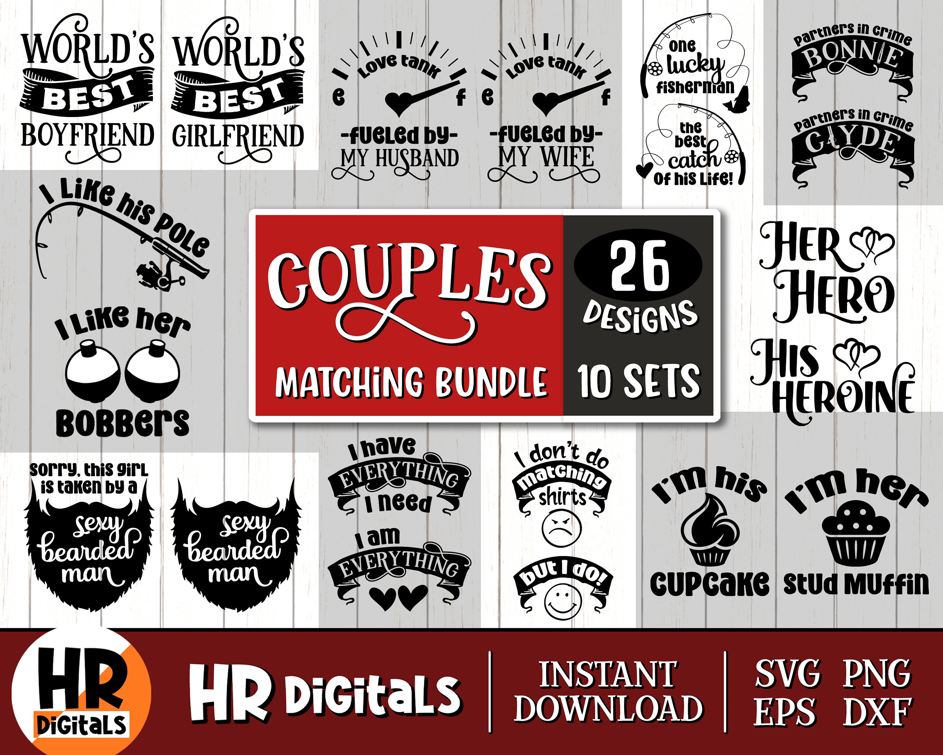 Matching Couple SVG Bundle Matching Outfit His and Hers - Etsy