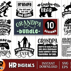 Funny Grandpa SVG Bundle, Grandpa Humor, Grandfather SVG, Fathers Day ...
