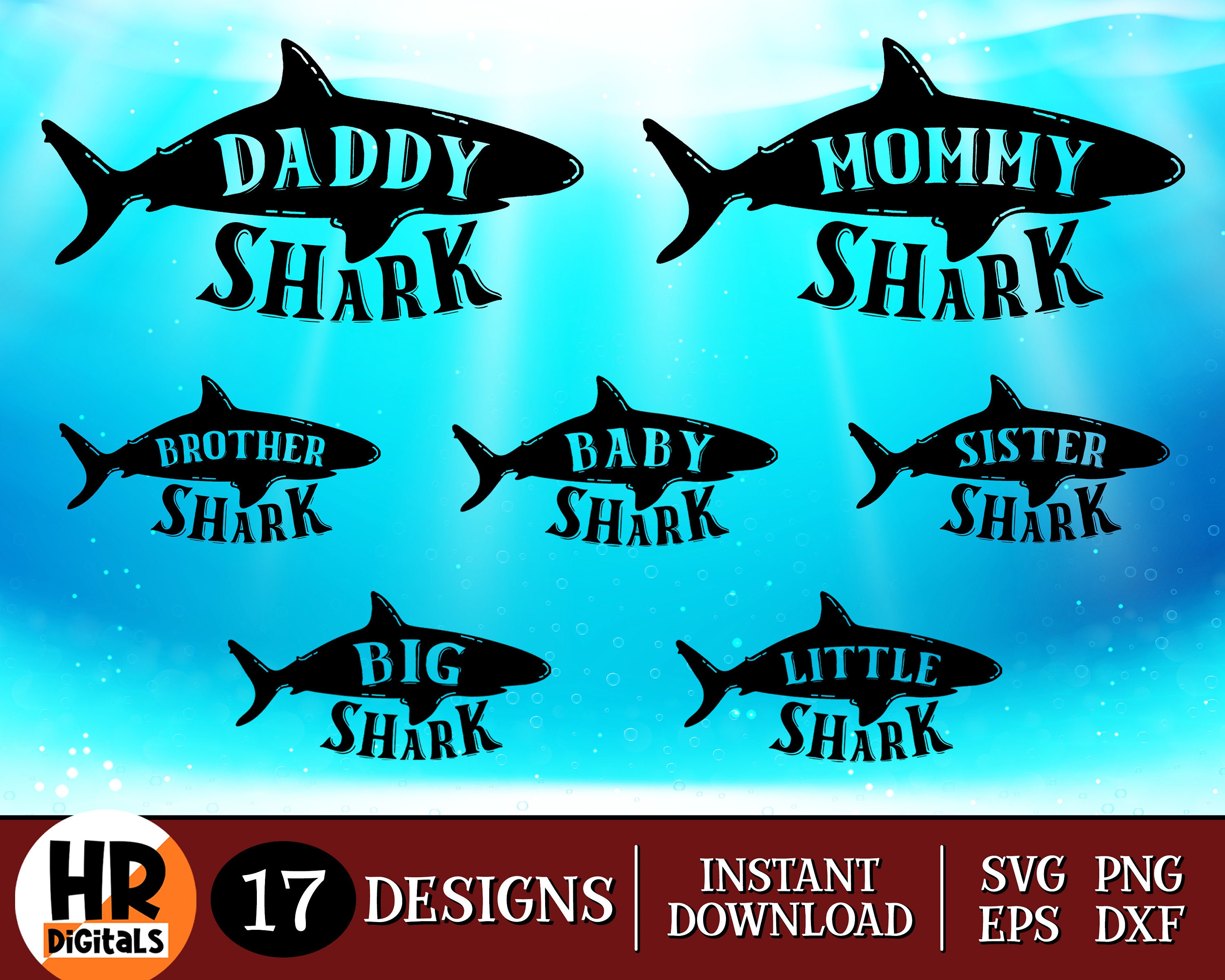 Shark Family SVG Bundle Funny Matching Family Set SVG Daddy - Etsy