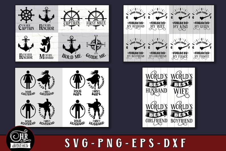 Matching Couples SVG Bundle: Funny Romantic Designs (digital Files) - Etsy