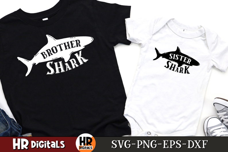 Matching Siblings SVG Brother Shark Sister Shark Funny - Etsy