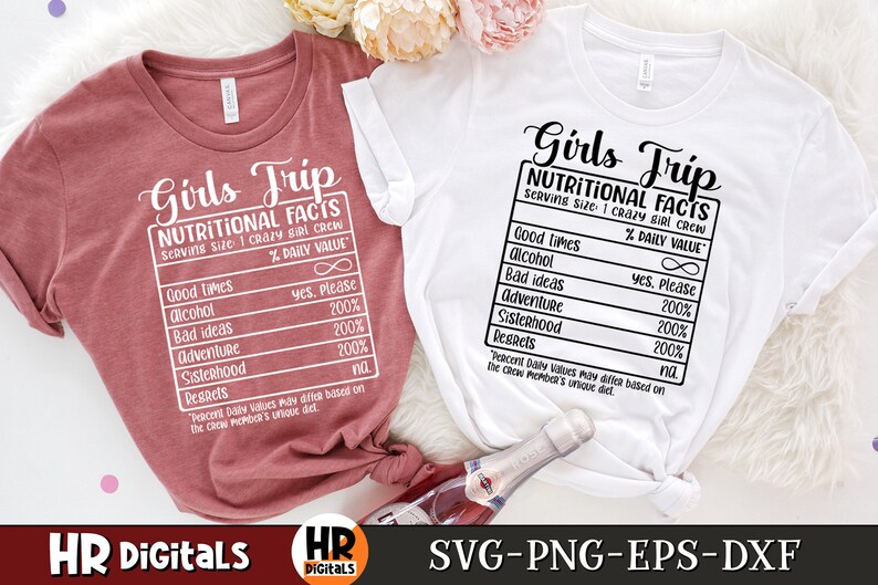 Girls Trip Nutritional Facts Svg Bundle Sisters Trip Besties Etsy