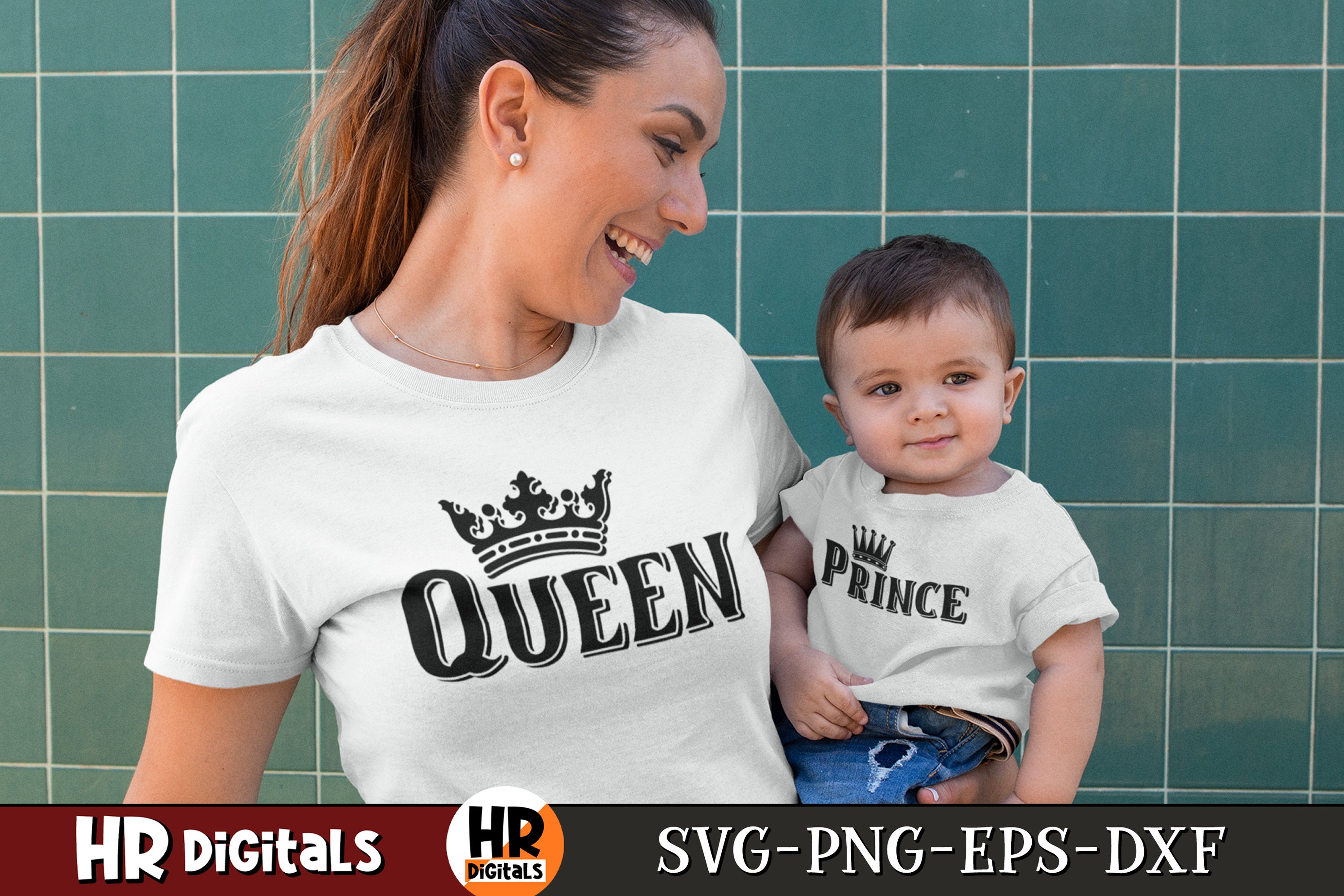 King Queen Prince Princess, Matching Royal Family SVG, Mom Dad Baby Son ...
