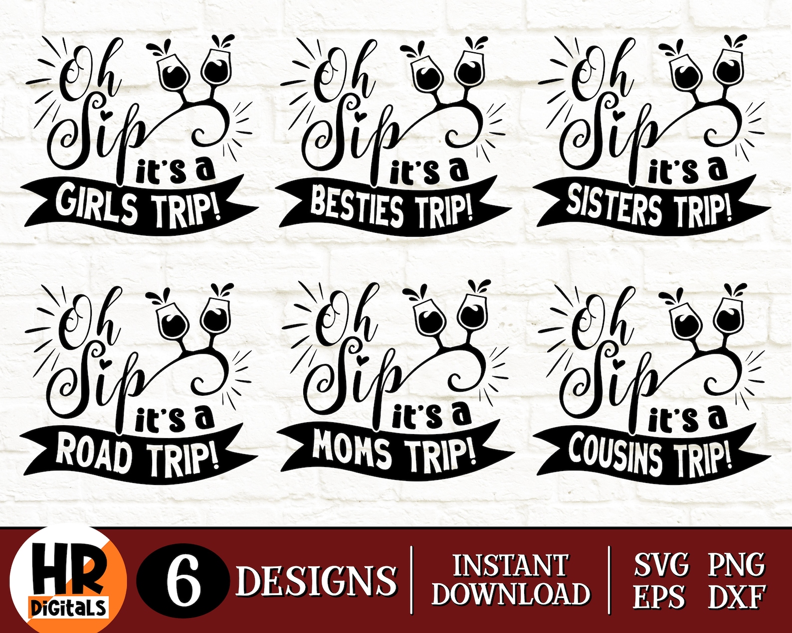 Oh Sip It's a Girls Trip SVG Bundle Cousins Trip Besties - Etsy India