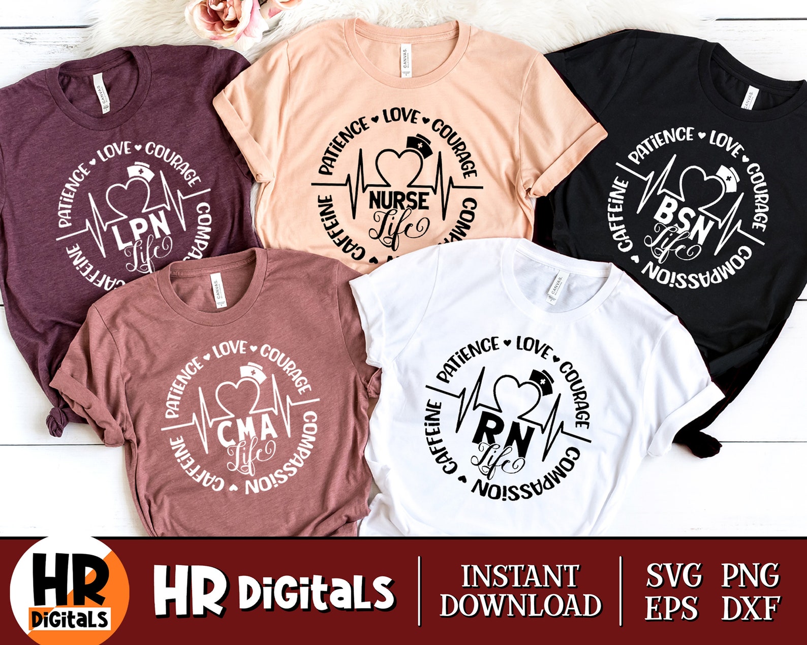 Nurse Life SVG Bundle, Funny Registered Nurse Heartbeat, Nursing ...