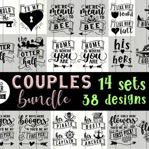 Matching Couple SVG Bundle, Funny Couples Matching SVG, Cute His and ...