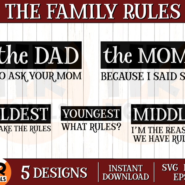 Family Rules Svg - Etsy