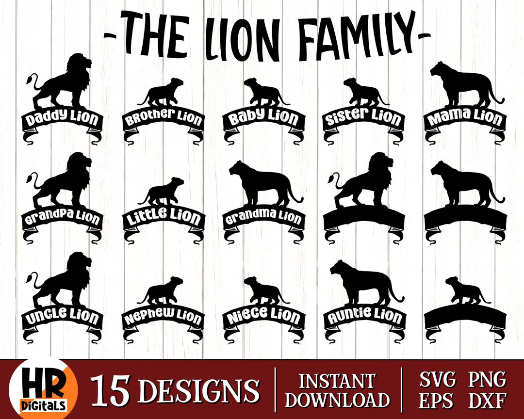 Lion Family SVG Bundle, Daddy Lion Mama Lion Little Lion, Cute Family ...