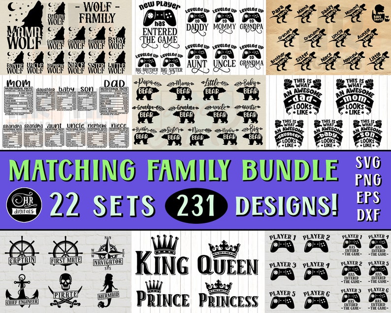 Matching Family SVG Bundle: 231 Designs for Cricut - Etsy