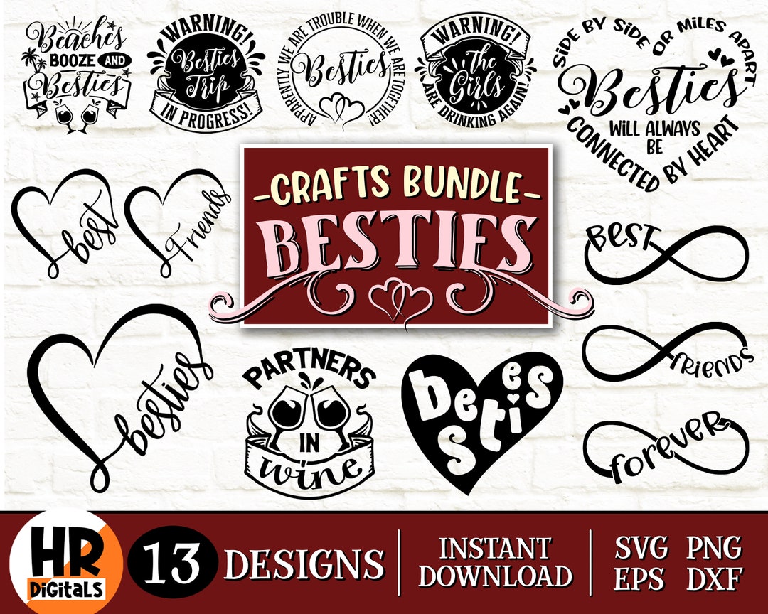 Cute Besties SVG Bundle, Funny Best Friends, Besties Trip, Girls ...