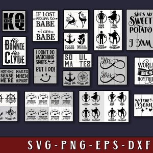 Matching Designs SVG Bundle, Matching Couples, Matching Family ...