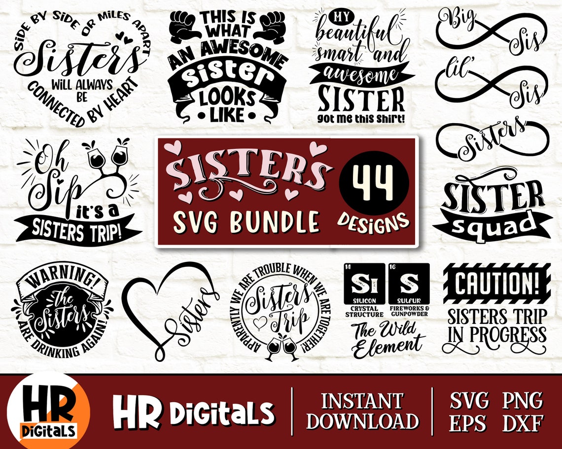 Sisters SVG Bundle Funny Sister SVG Cute Matching Sisters - Etsy