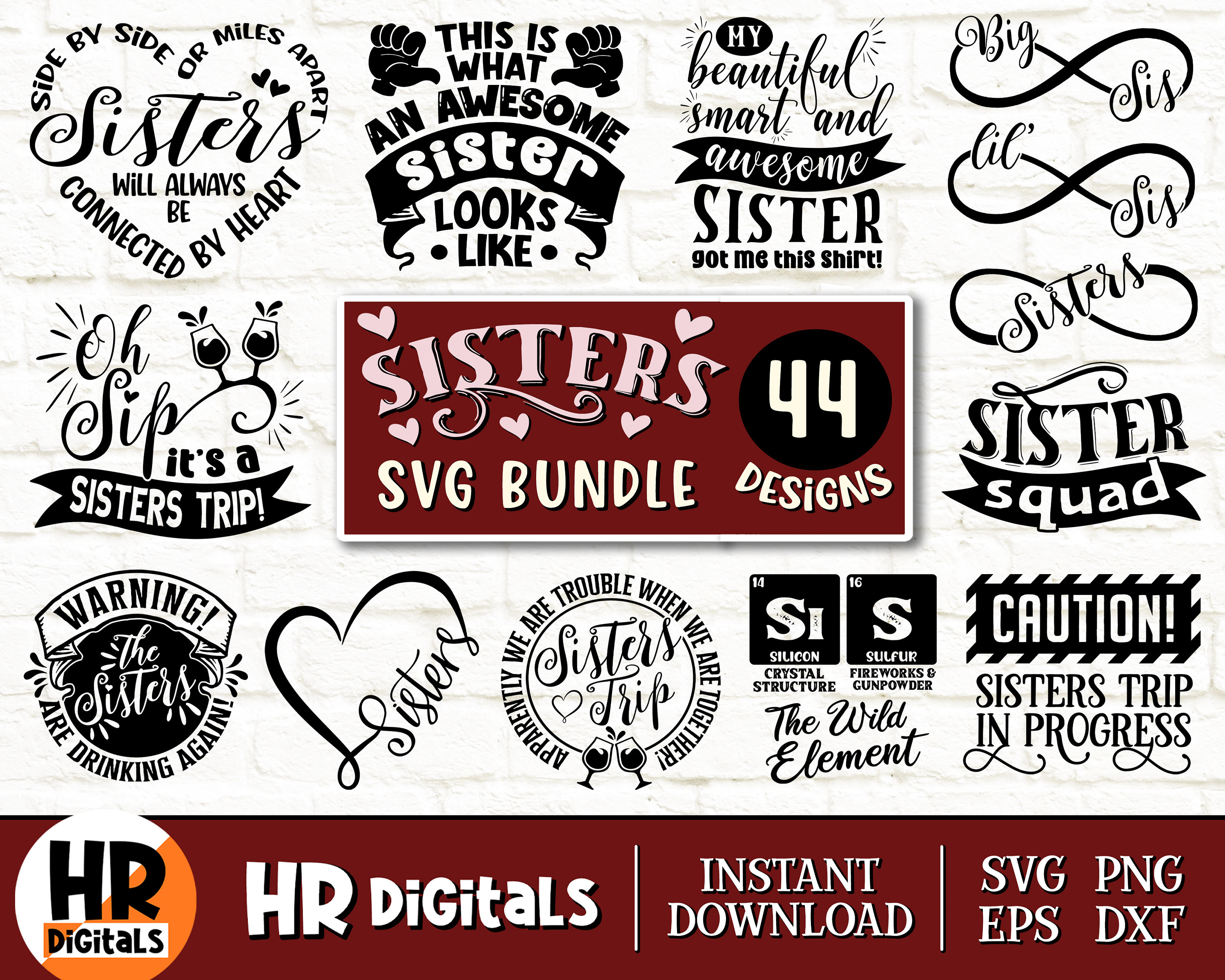 Sisters SVG Bundle Funny Sister SVG Cute Matching Sisters - Etsy Australia