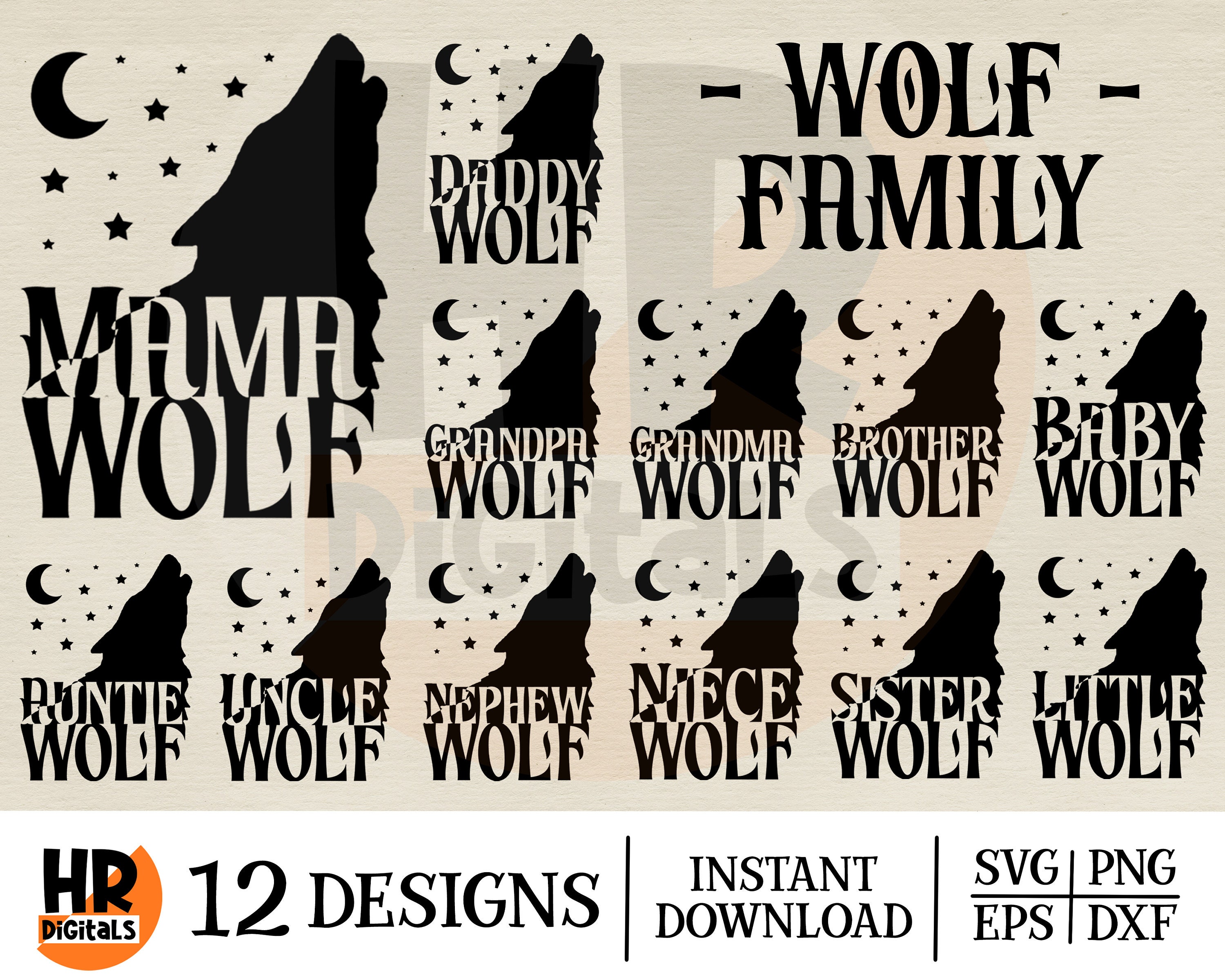 Wolf Family Svg Design Bundle Wolf Pack Png Svg Eps Dxf - Etsy.de