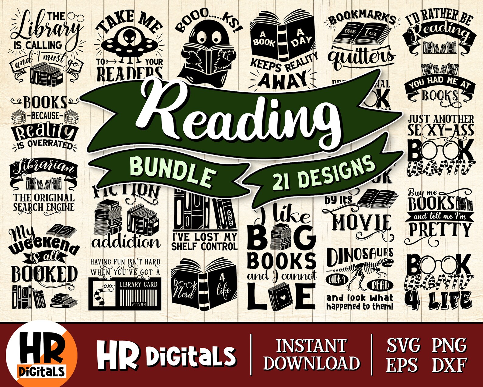 Reading SVG Bundle, Funny Book Bundle, Book Lover, Bookworm Humor ...