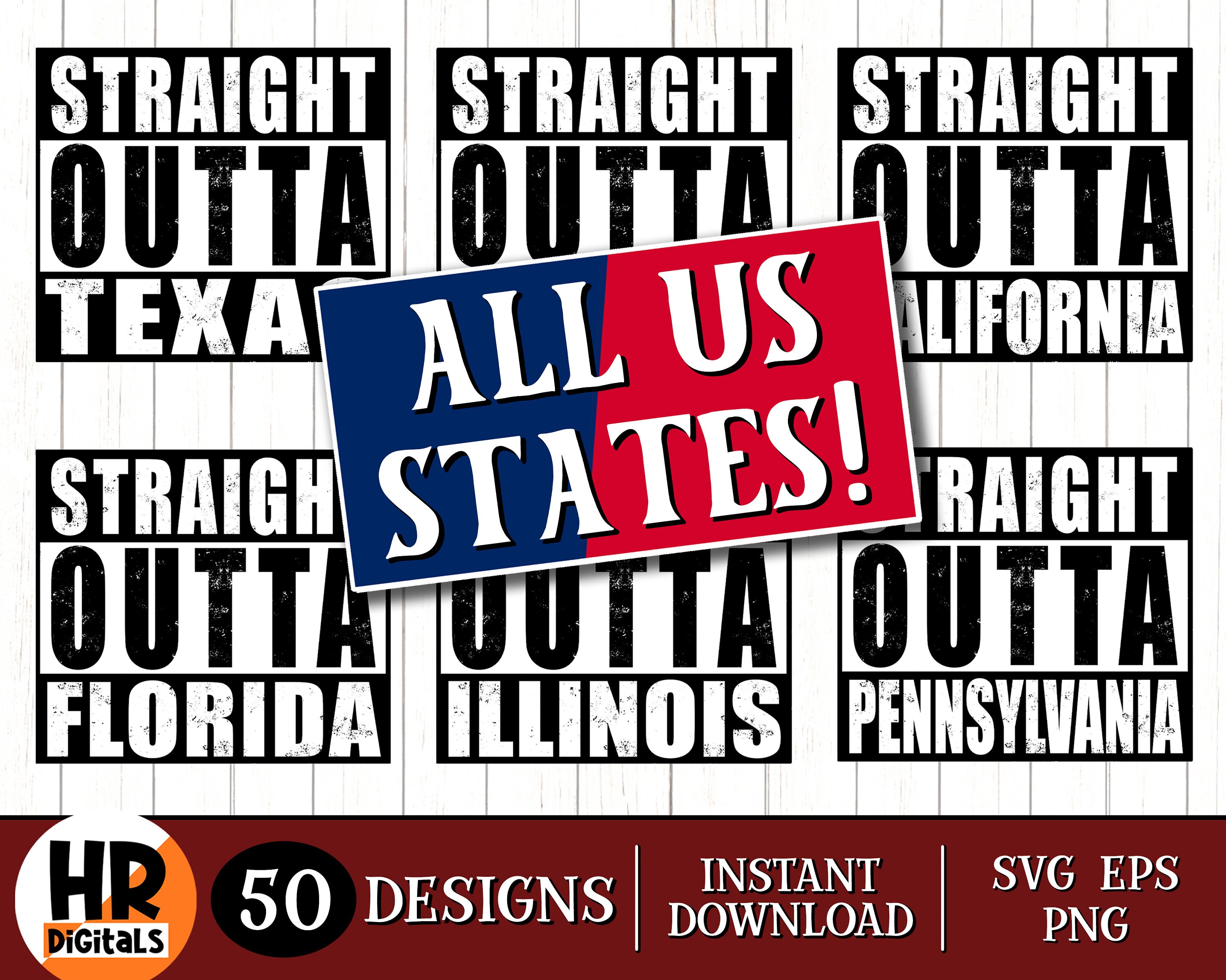 Funny United States SVG Bundle Straight Outta USA America - Etsy