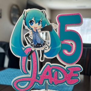 Hatsune Miku Cake Topper Bundle - Cupcake Toppers - Logo- Miku -bundle ...
