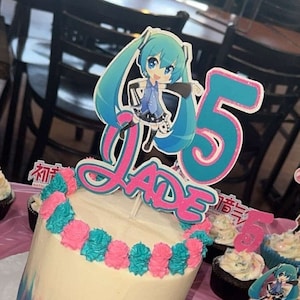 Hatsune Miku Cake Topper Bundle - Cupcake Toppers - Logo- Miku -bundle ...