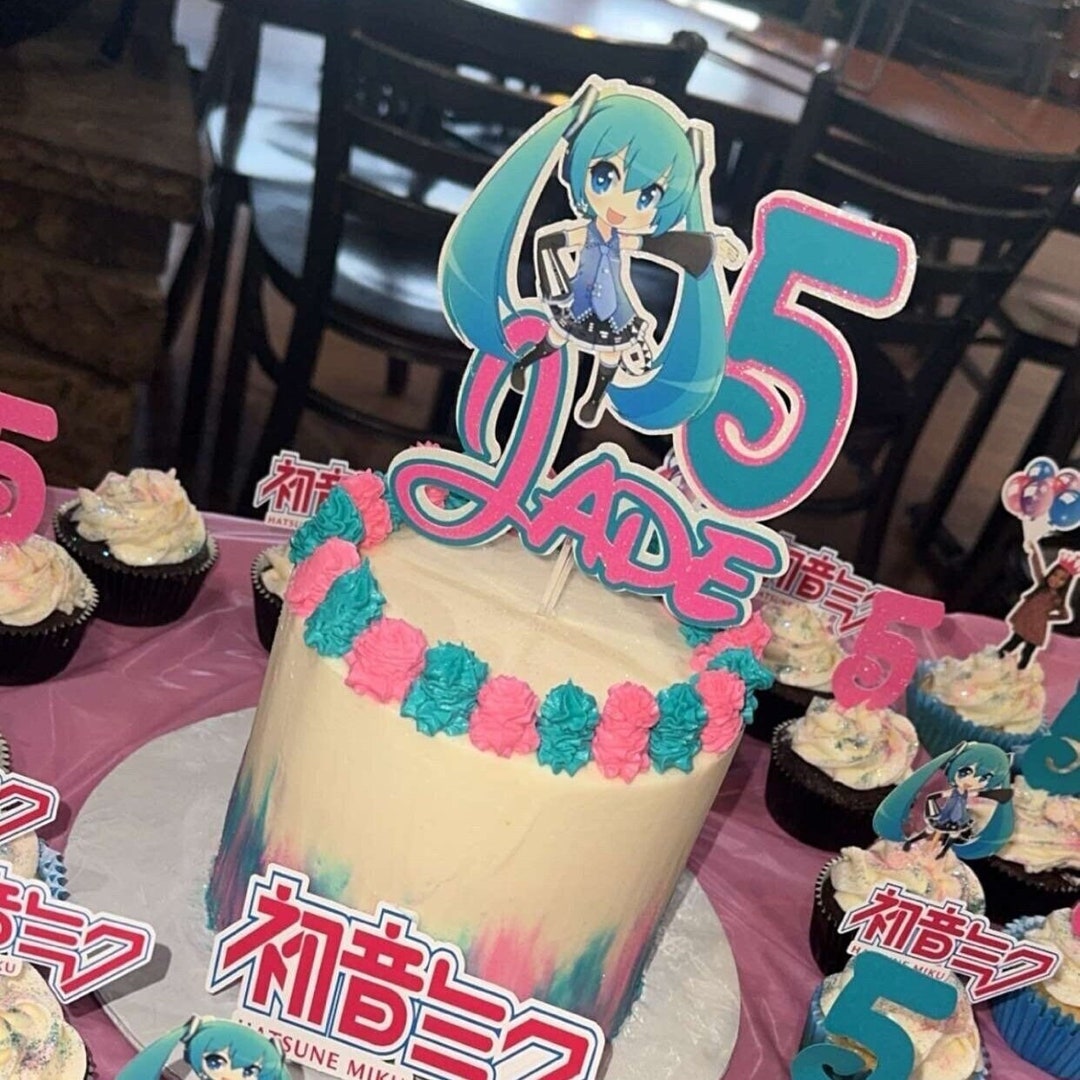 Hatsune Miku Cake Topper Bundle - Cupcake Toppers - Logo- Miku -bundle ...