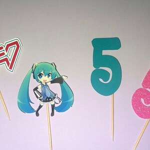 Hatsune Miku Cake Topper Bundle - Cupcake Toppers - Logo- Miku -bundle ...