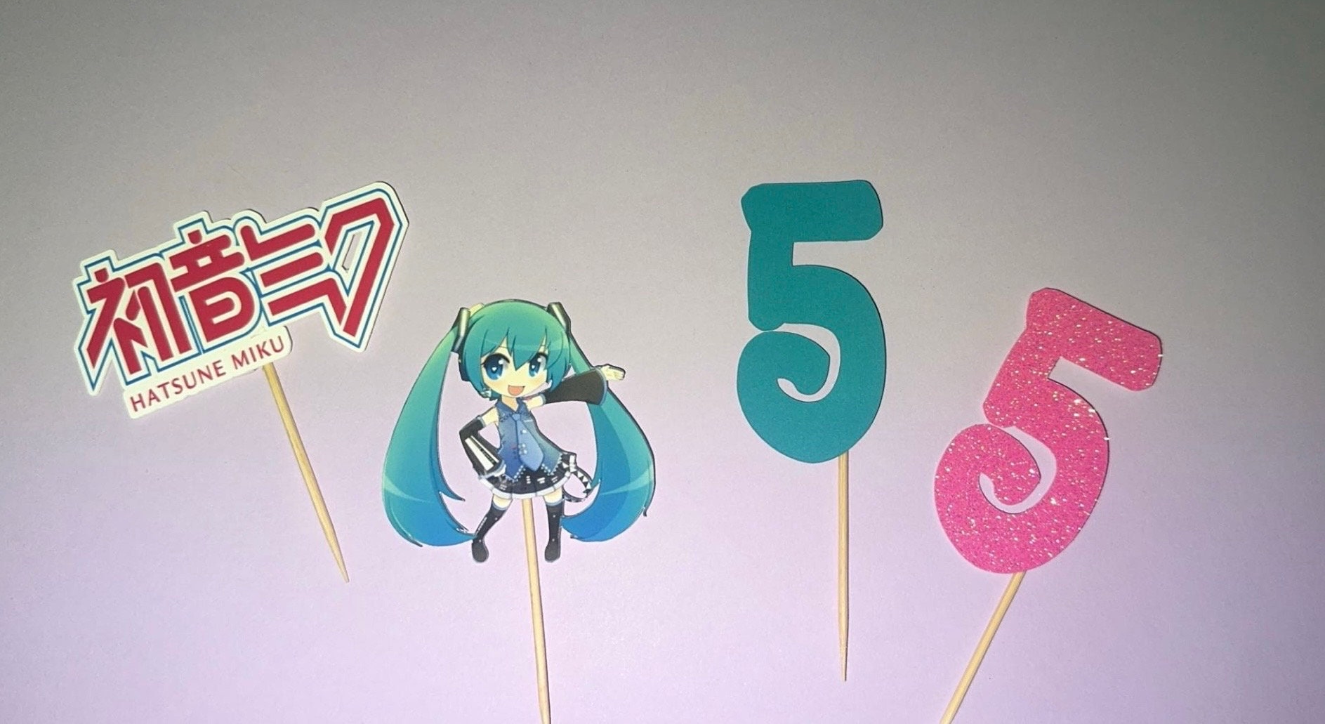 Hatsune Miku Cake Topper Bundle - Cupcake Toppers - Logo- Miku -bundle ...