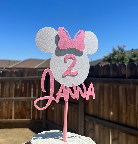 MINNIE MOUSE PERSONALIZED 6 Inch Wide Cake Topper - Etsy