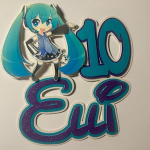 Hatsune Miku Cake Topper Bundle - Cupcake Toppers - Logo- Miku -bundle ...
