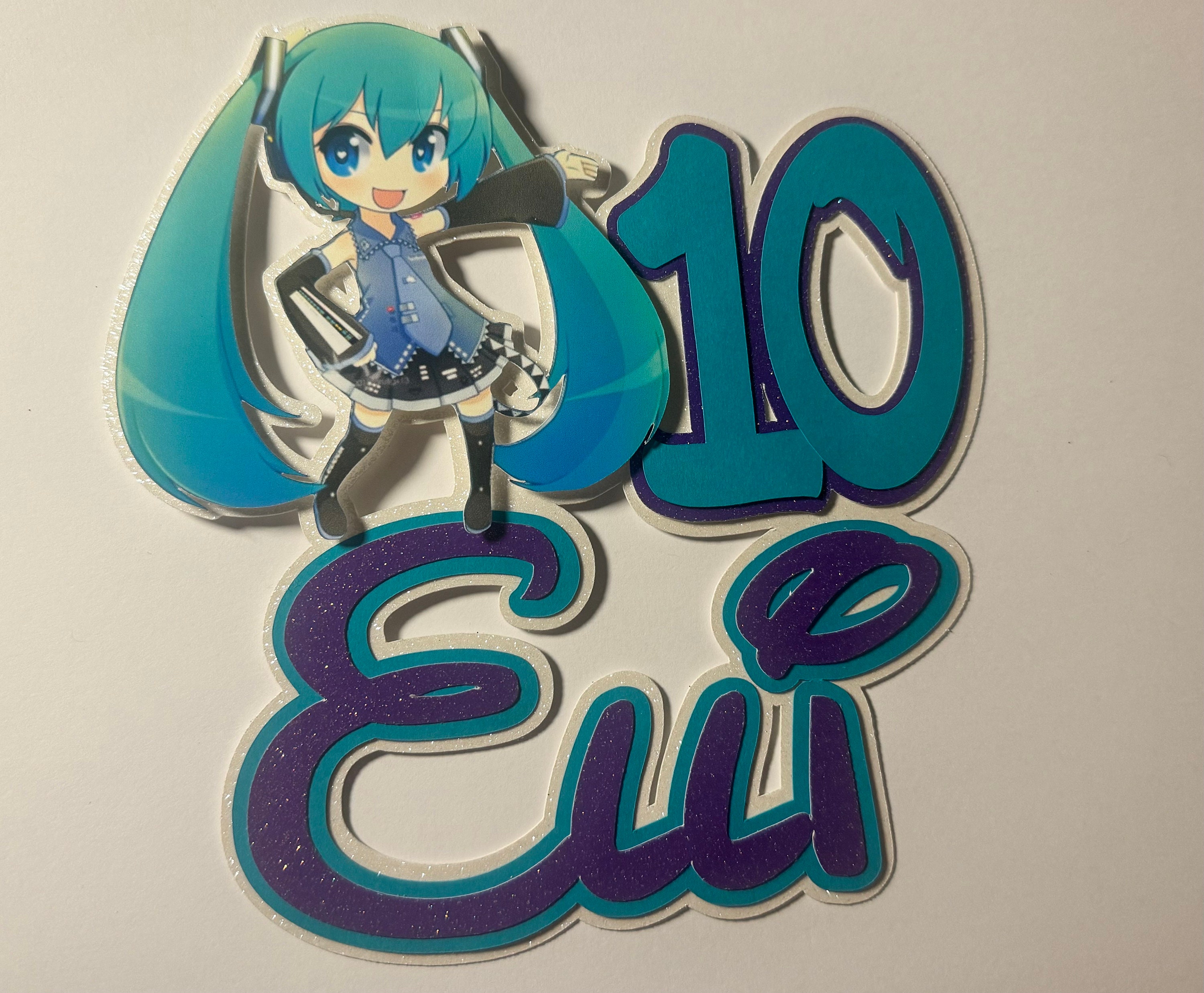 Hatsune Miku Cake Topper Bundle - Cupcake Toppers - Logo- Miku -bundle ...