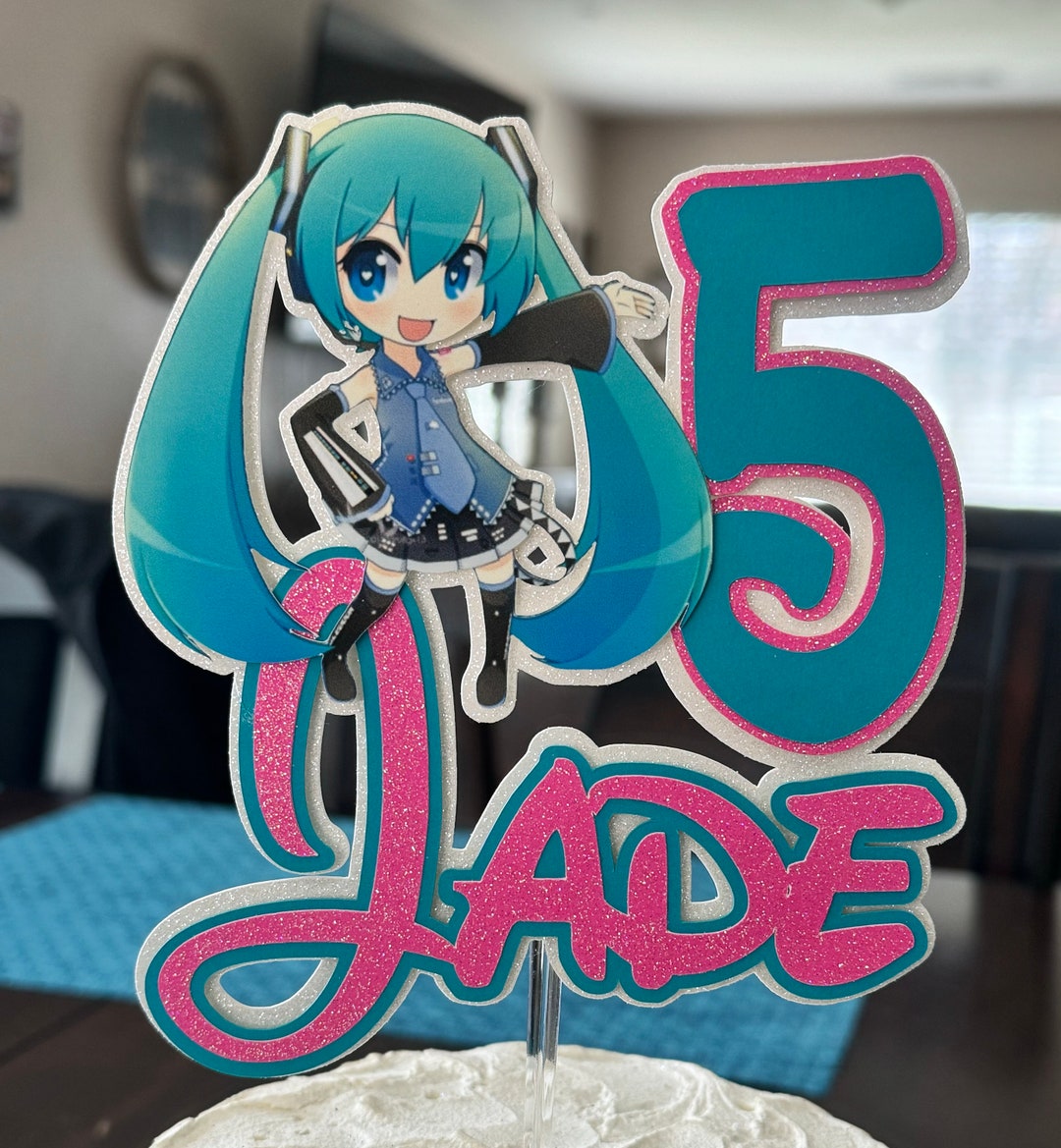 Hatsune Miku Cake Topper Bundle Cupcake Toppers Logo Miku bundle Anime ...