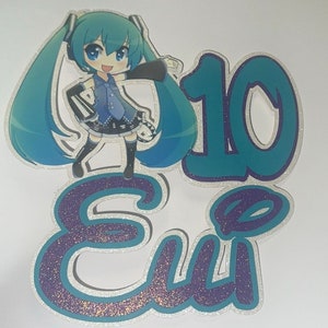 Hatsune Miku Cake Topper Bundle - Cupcake Toppers - Logo- Miku -bundle ...