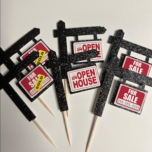 6-real Estate Cupcake Toppers Mix and Match Housewarming - Etsy