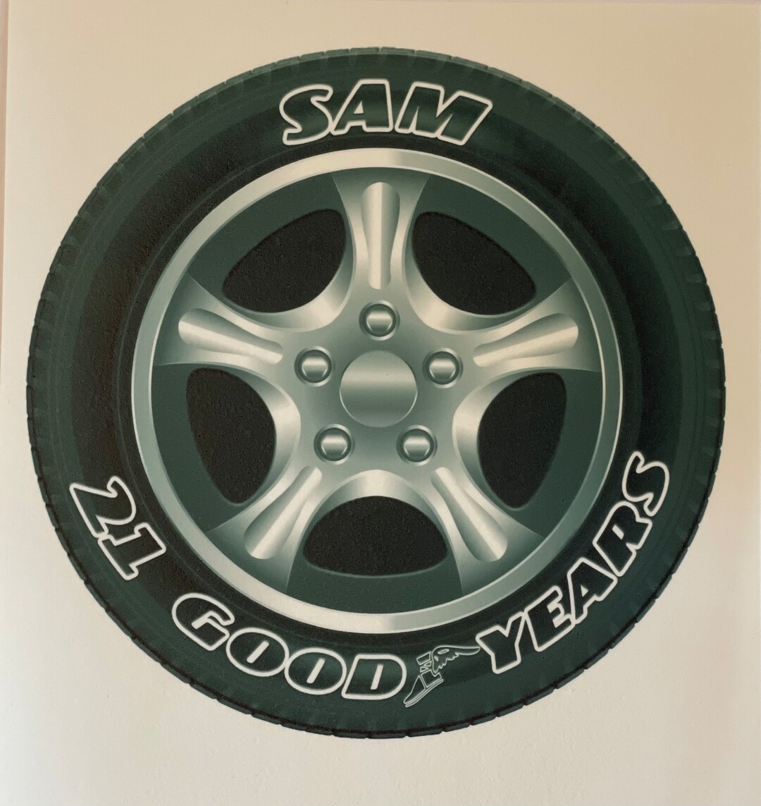 Personalised Tyre Edible Cake Topper. Edible Tyre / Wheel Cake Toppers ...